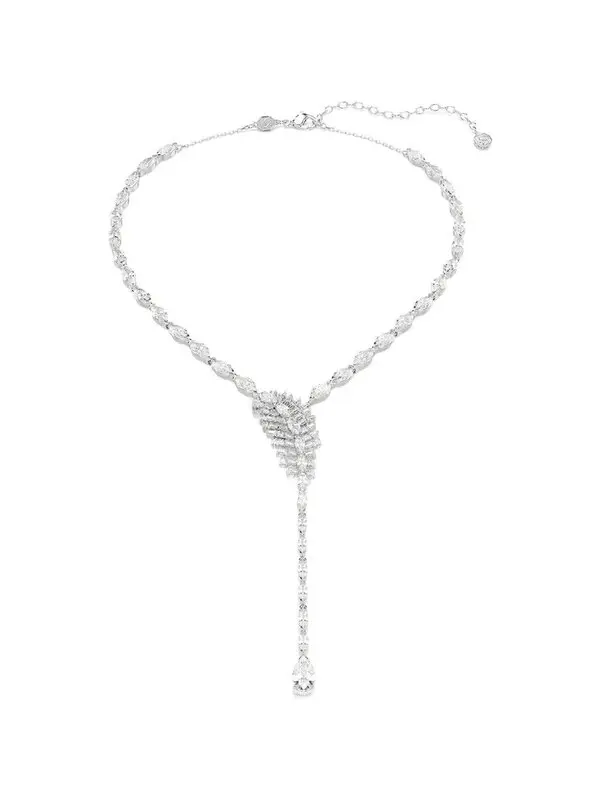 SWAROVSKI Crystal Embellished Feather Motif Necklace - Silver