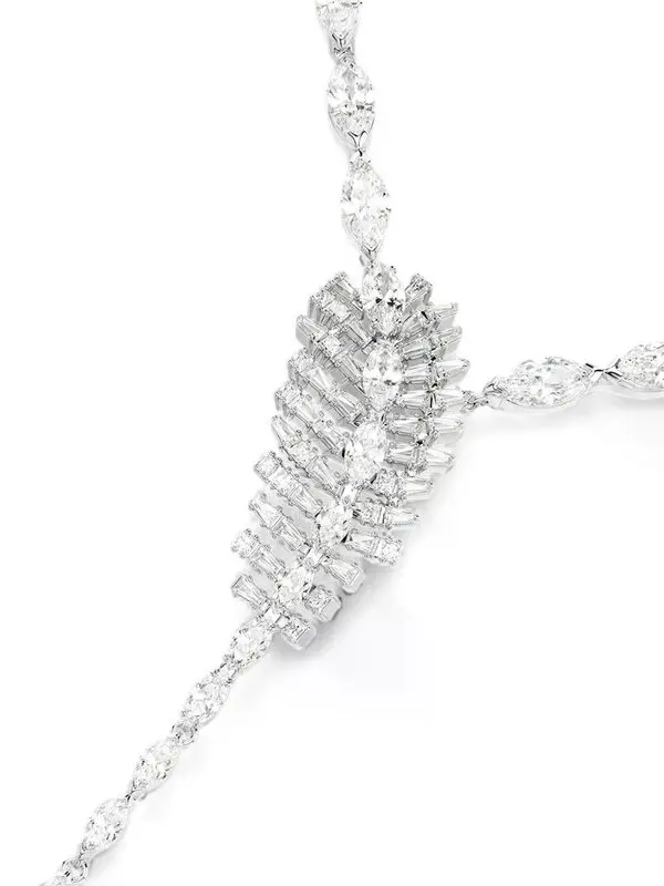 SWAROVSKI Crystal Embellished Feather Motif Necklace