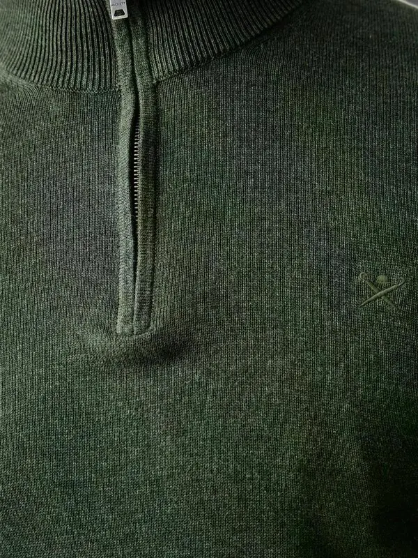 HACKETT LONDON Quarter-zip Embroidered Logo Sweater