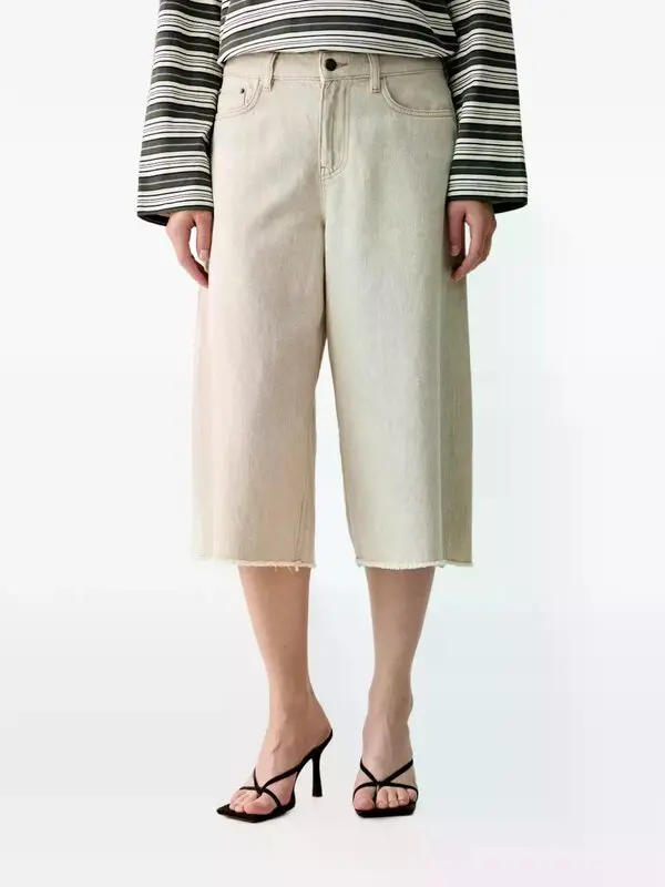 Sisley Raw-cut Wide-leg Shorts - Neutrals