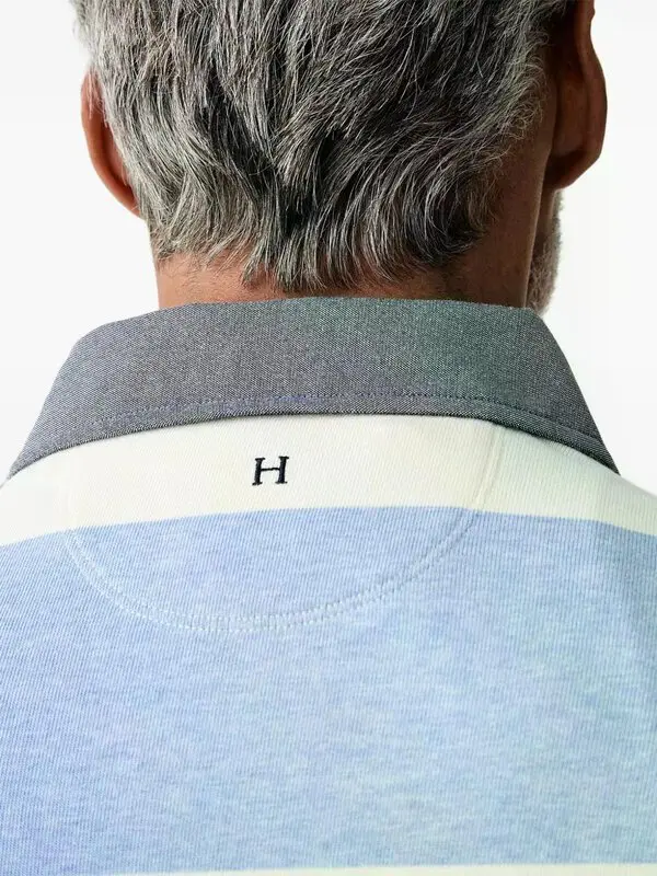 HACKETT LONDON Striped Long-sleeve Polo Shirt