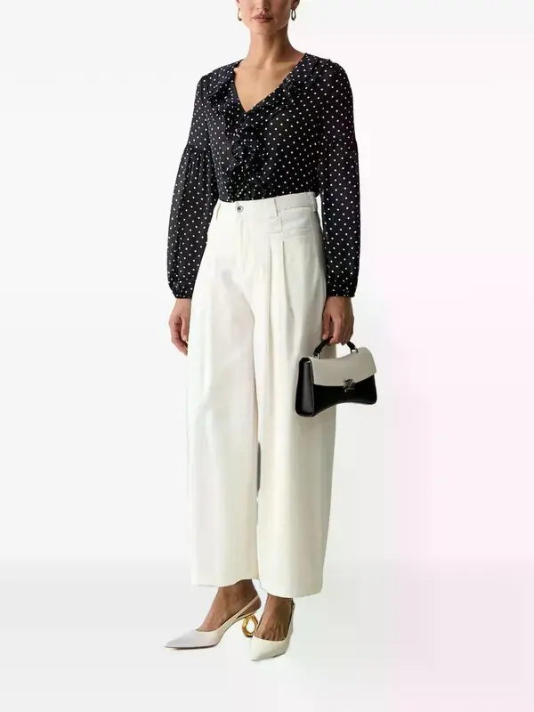 Guess Ruffled Polka-dot Blouse - Blue