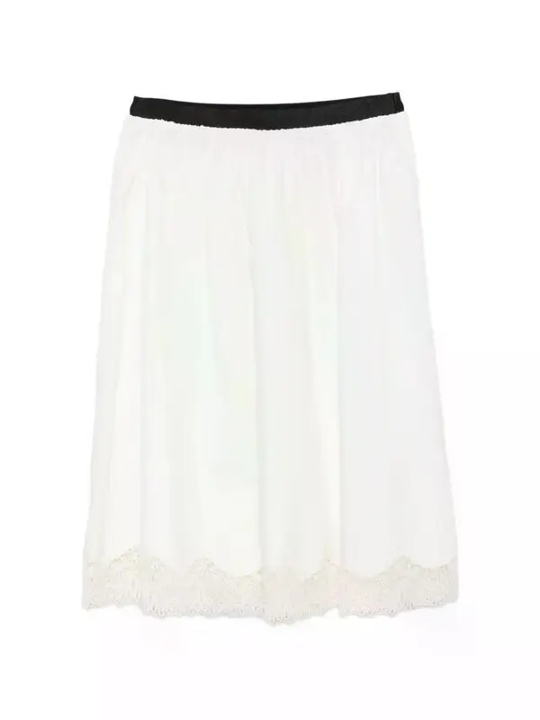 Maje Lace-trim Midi Skirt - White