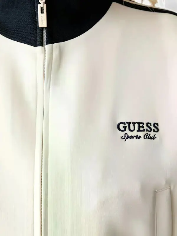 Guess Logo-embroidered Zip-up Jacket