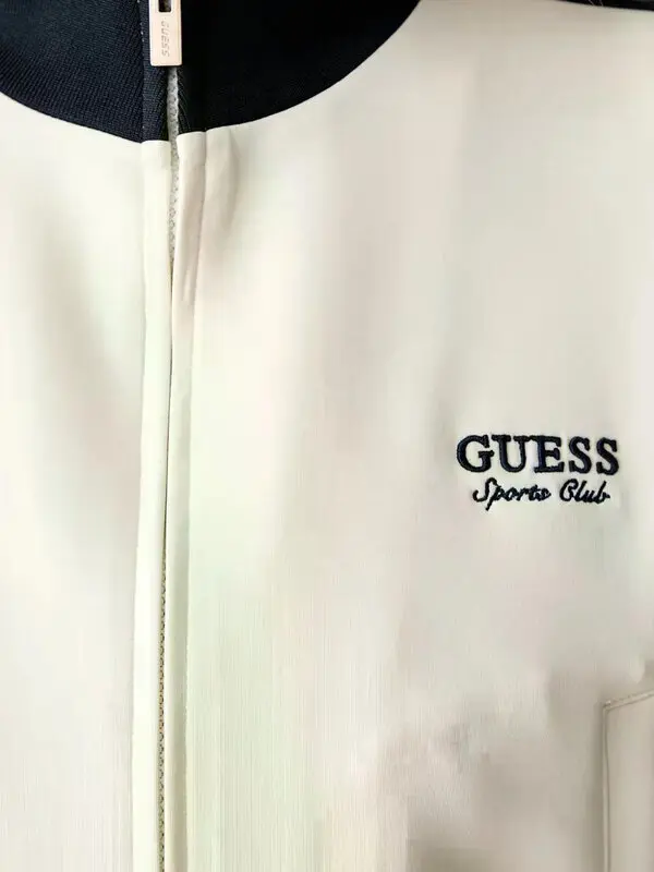 Guess Logo Embroidered Zip-up Sweatshirt
