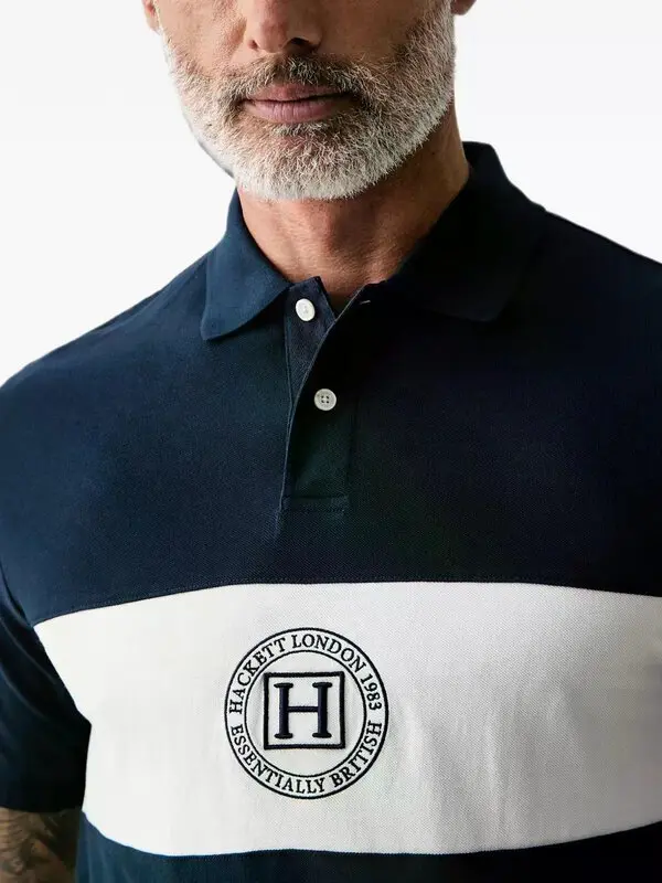 HACKETT LONDON Logo-embroidered Buttoned Polo Shirt