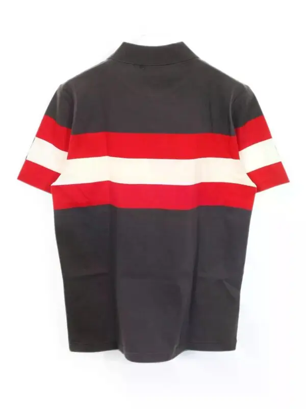 LOUIS VUITTON 2010s Horizontal-stripe Polo Shirt - Grey