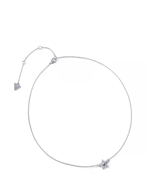 Guess Crystal-embellished Star-pendant Necklace - Silver