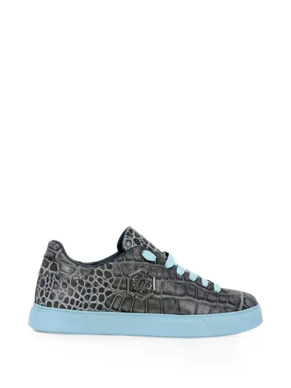 Philipp Plein Low Top Sneakers With Crocodile-effect Texture