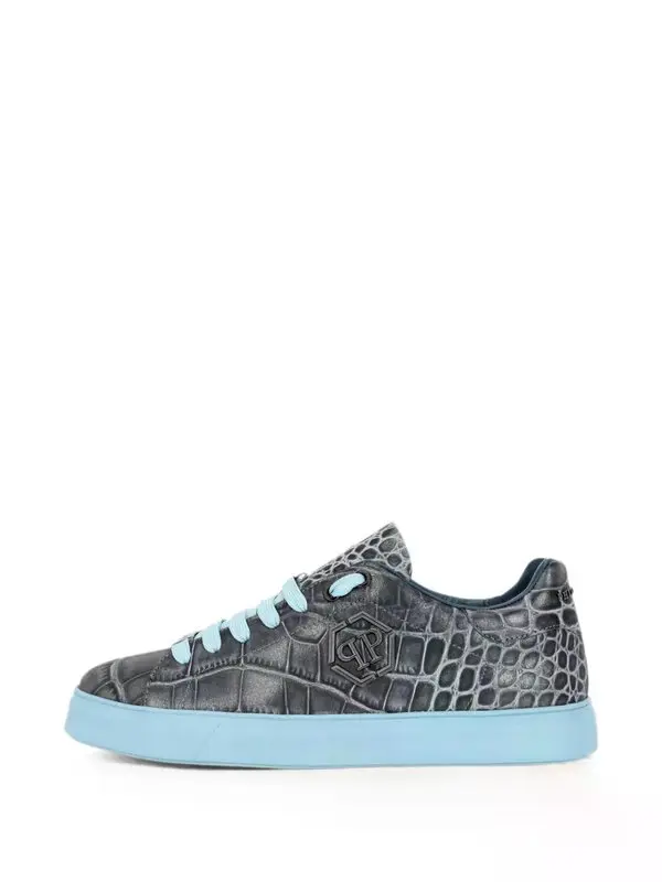 Philipp Plein Low Top Sneakers With Crocodile-effect Texture