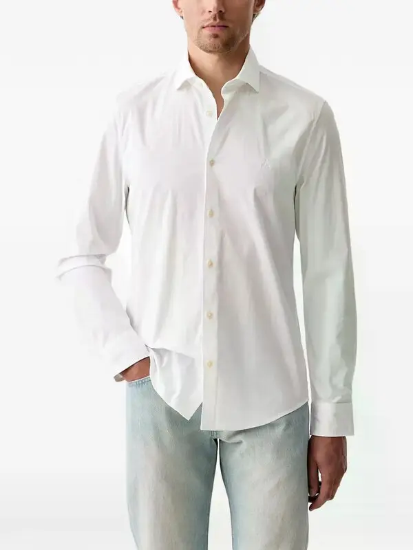 Marc O'polo Logo-embroidered Long-sleeve Shirt - White