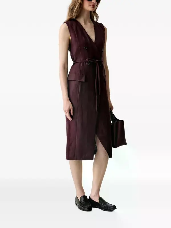 Sisley Sleeveless Double-breasted Midi Dress