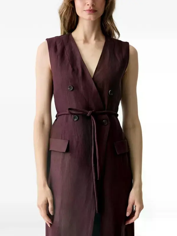 Sisley Sleeveless Double-breasted Midi Dress