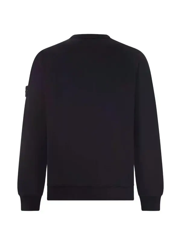 Stone Island Logo-patch Crew-neck Sweatshirt - Black