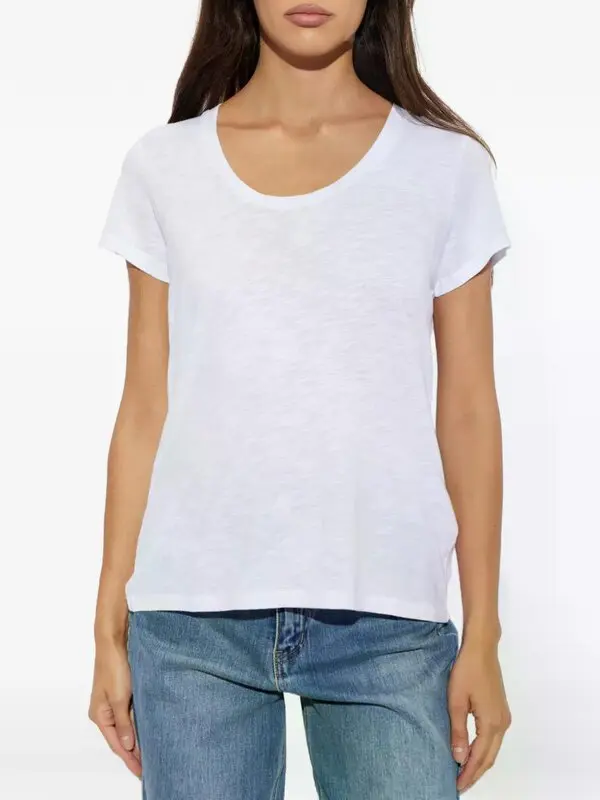 American Vintage Crew Neck T-shirt With Slub Texture - White