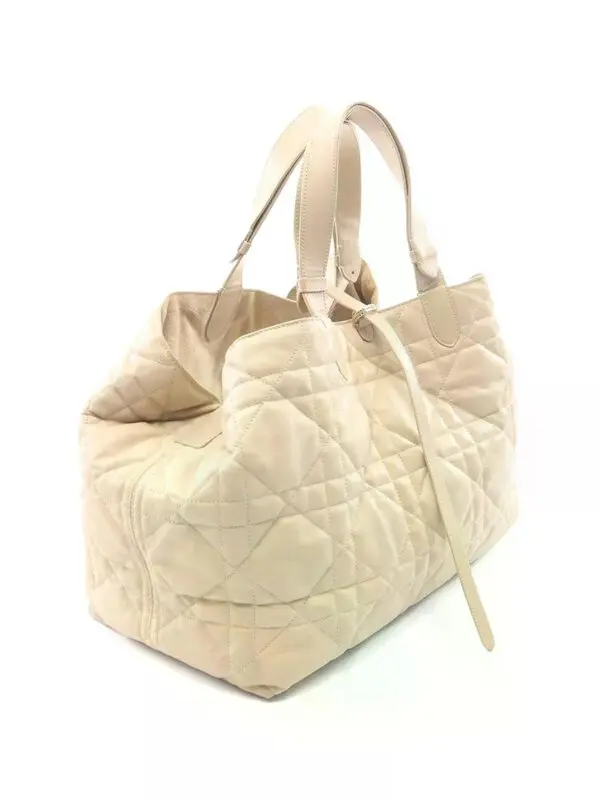 Dior Quilted Leather Tote Bag - Neutrals