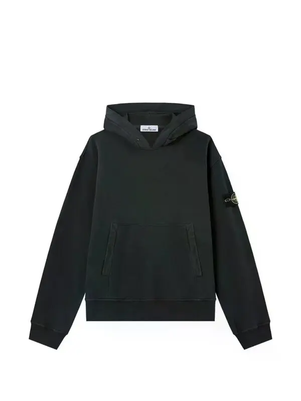 Stone Island Logo Patch Hoodie - Blue