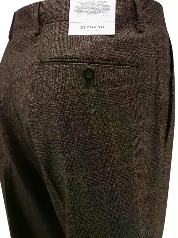 GERMANO 1952 Check-pattern Pleated Trousers - Brown