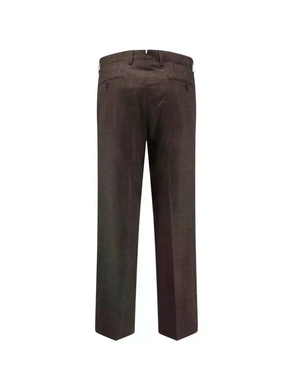 GERMANO 1952 Check Pattern Pleated Trousers