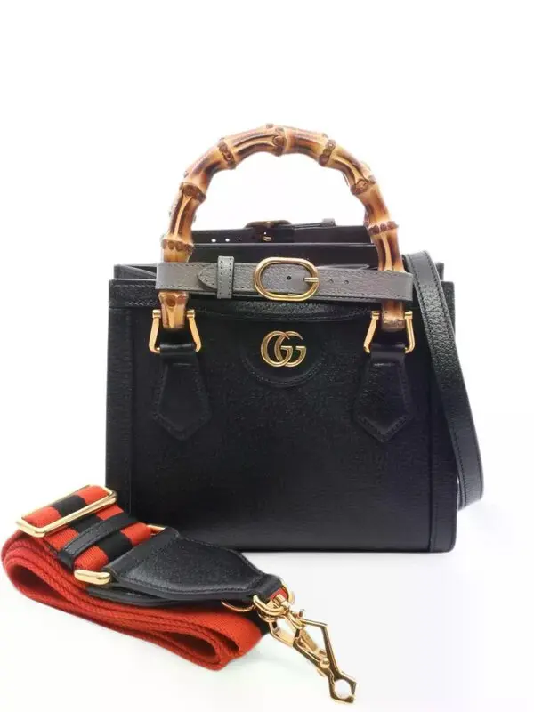 Gucci 2010s Mini Diana Bamboo Tote Bag - Black