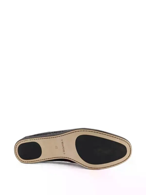 TOM FORD Crocodile-effect Penny Loafers