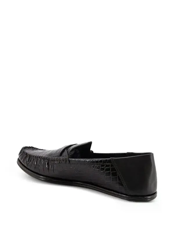 TOM FORD Crocodile-effect Penny Loafers - Brown