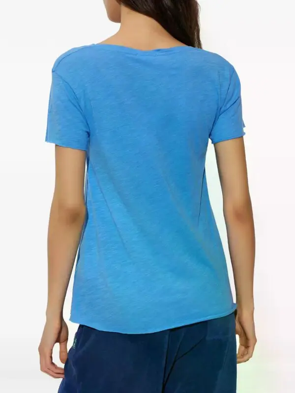 American Vintage Cotton V-neck T-shirt - Blue