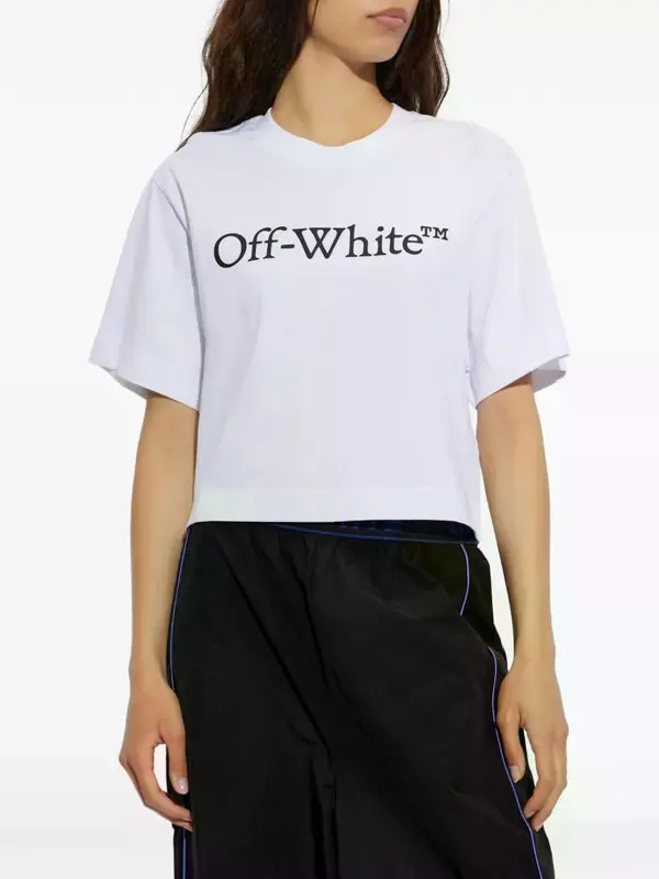 Off-White Logo Print Cropped T-shirt