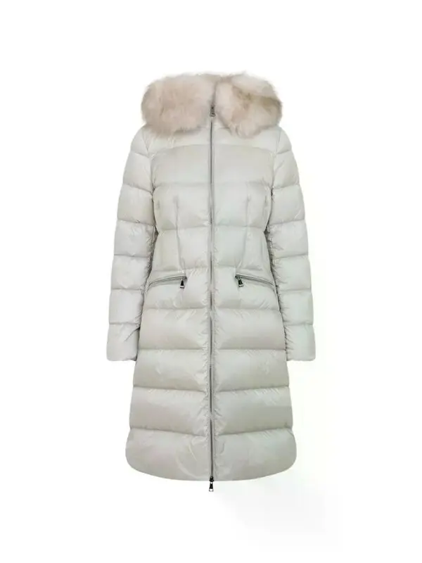 Moncler Shearling-trim Quilted Coat - Neutrals