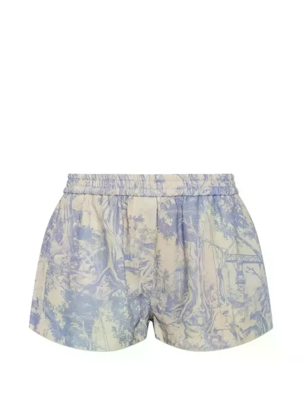 Off-White Printed Elasticated-waist Shorts - Neutrals
