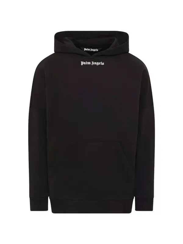 Palm Angels Logo-print Cotton Hoodie - Black