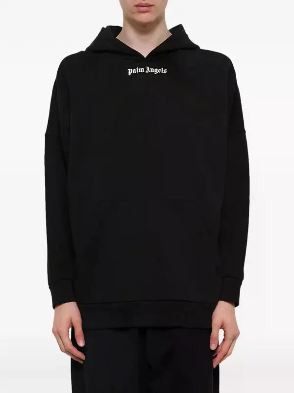 Palm Angels Logo Print Cotton Hoodie