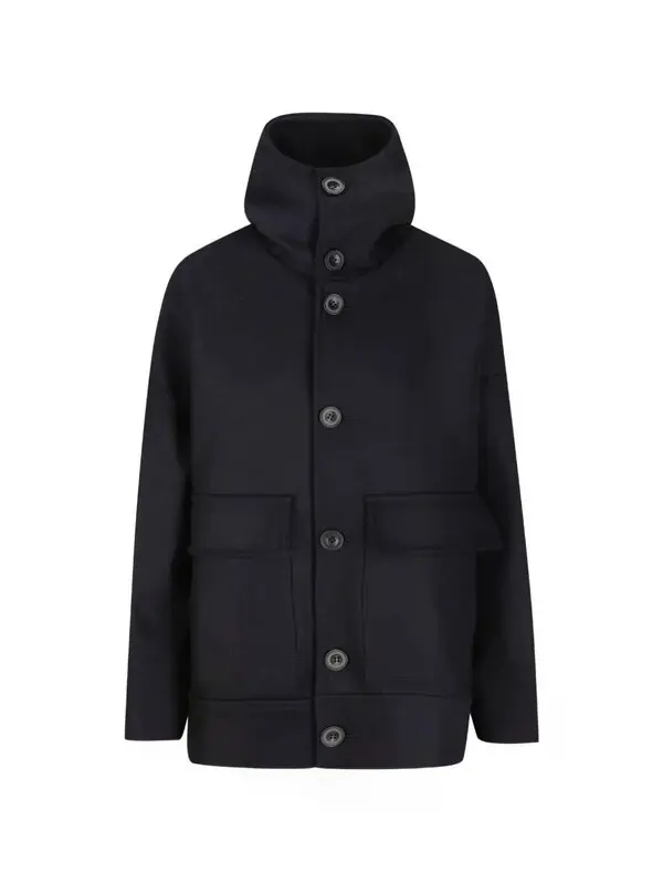 CINI Button-up Hooded Jacket - Blue