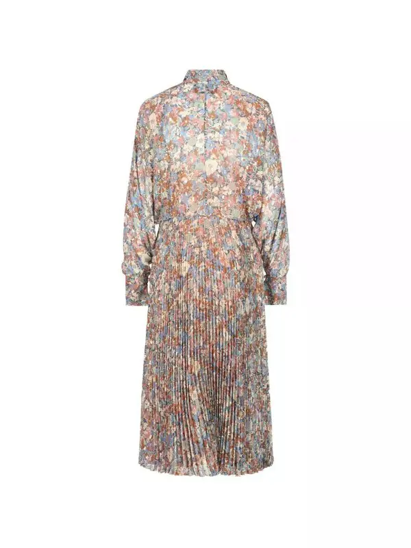 Valentino Garavani Floral-print Pussy-bow Midi Dress - Blue