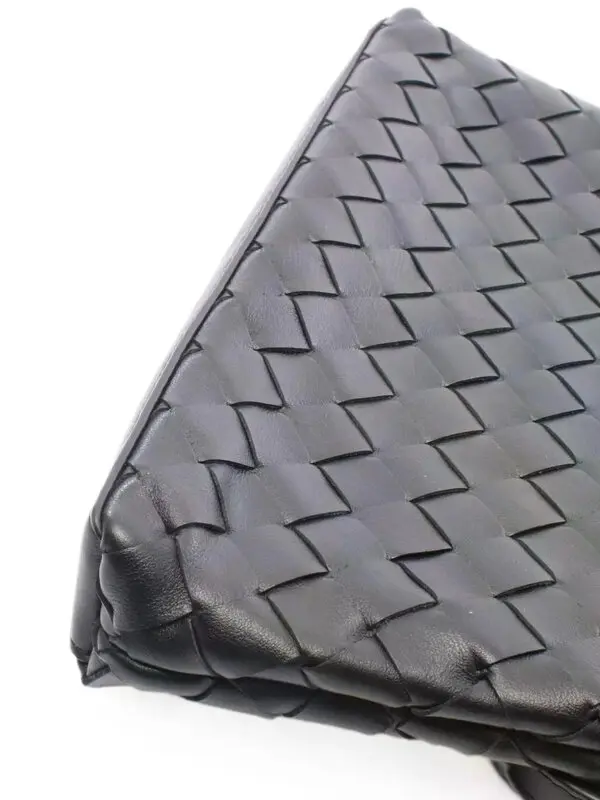 Bottega Veneta 2010s Prism Pouch Intrecciato Clutch Bag - Black