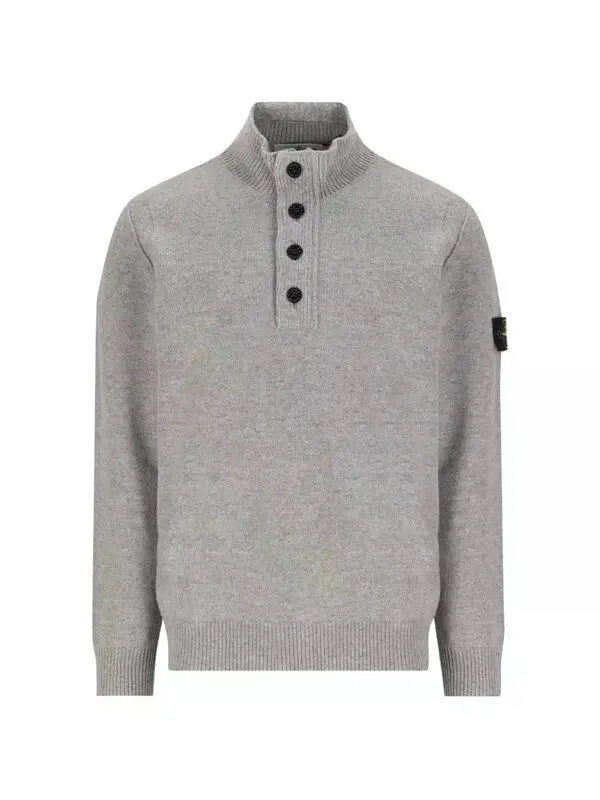 Stone Island Button-up High-neck Sweater