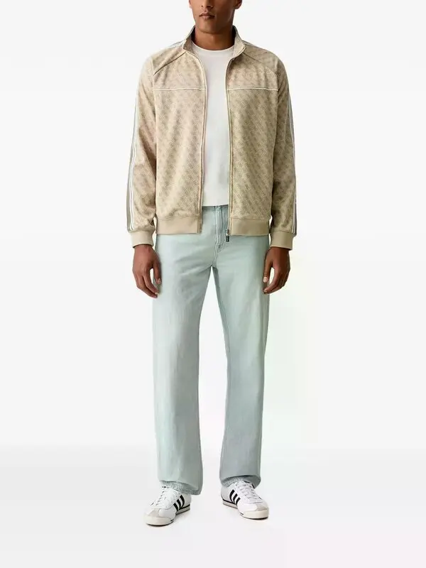 Guess Monogram-print Zip-up Sweater