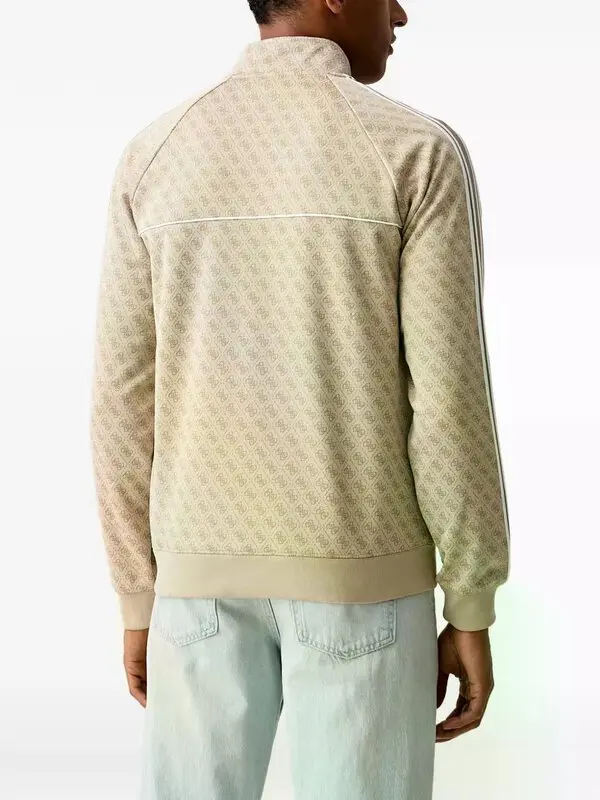 Guess Monogram-print Zip-up Sweater