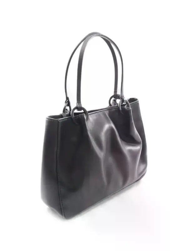 Gucci 2000s Pouch Leather Tote Bag - Black