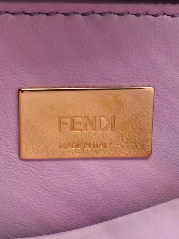 Fendi Mini Peekaboo Leather Tote Bag - Purple
