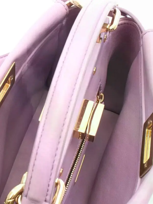 Fendi Mini Peekaboo Leather Tote Bag - Purple