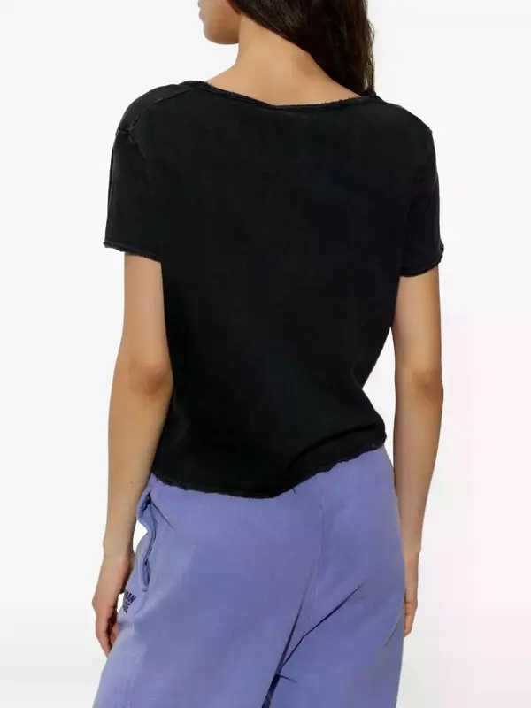 American Vintage V-neck Raw-edge T-shirt - Black