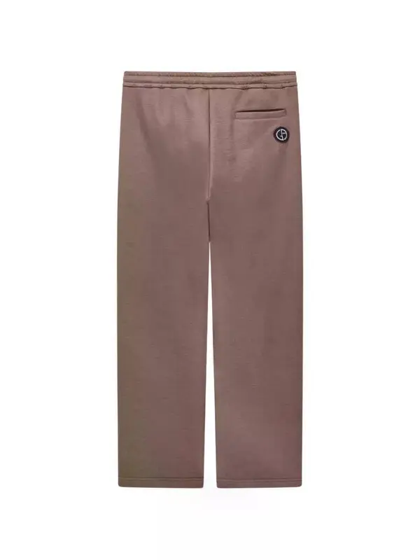 Giorgio Armani Drawstring Logo-patch Trousers - Brown