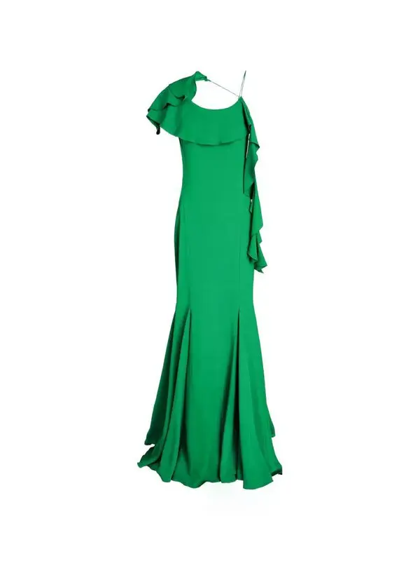 Oscar De La Renta Ruffled Cady Gown - Green