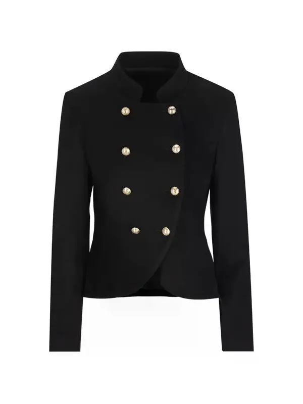CINI Double-breasted High-neck Jacket - Black