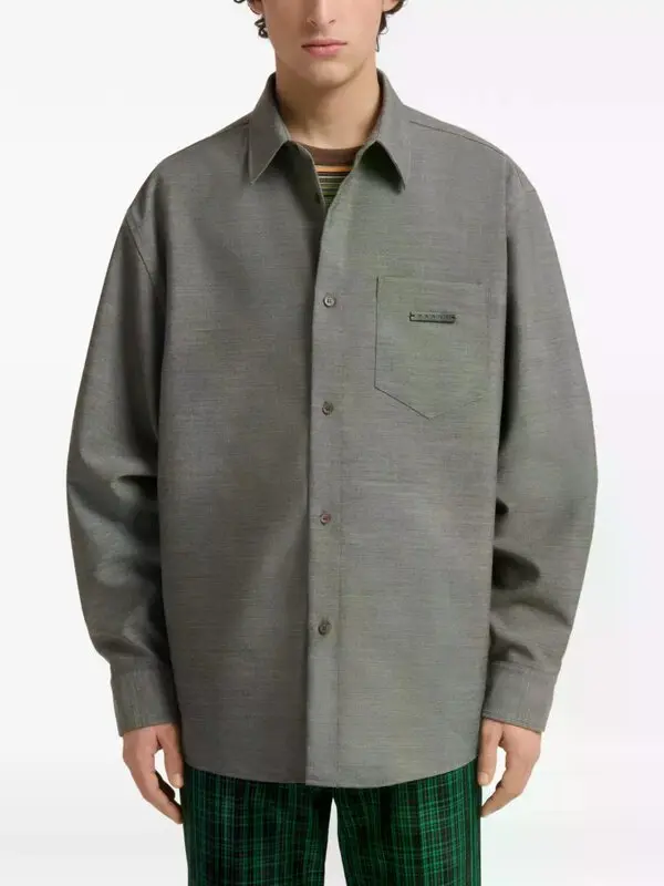 Marni Logo-patch Wool Shirt