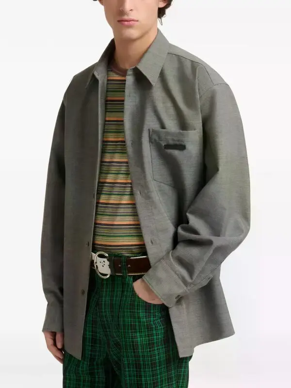 Marni Logo-patch Wool Shirt