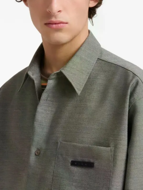 Marni Logo-patch Wool Shirt