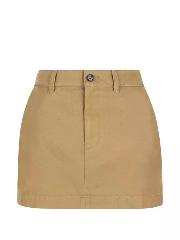 Balenciaga Logo-patch Mini Skirt - Neutrals