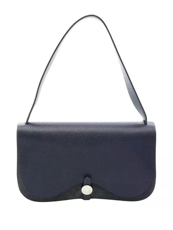 Hermès 2005 Vache Liege And Toile Colorado Pm Shoulder Bag - Blue